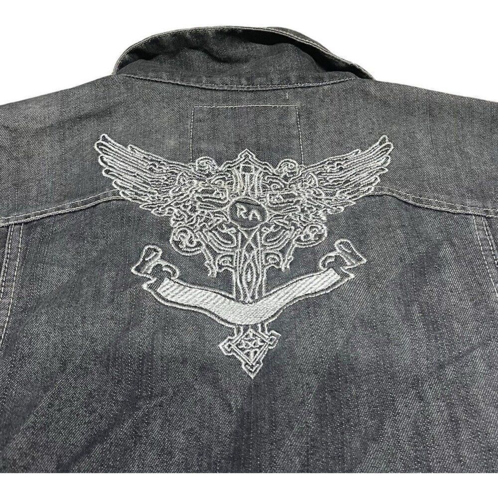 Red Ape Denim Jean Trucker Biker Jean Jacket Black Si… - Gem